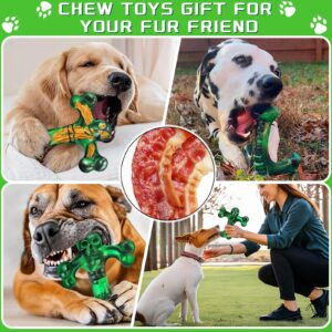 SIHRMIU Dog Toys for Aggressive Chewers,Faint Bacon Flavor,Almost Indestructible Dog Bone for Medium/Large Breed,Toughest Nylon Dog Chew Toys, Heavy Duty Long Lasting Fun Dog Gift