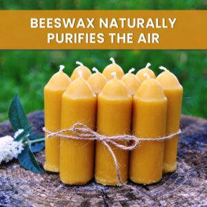 BeeTheLight Beeswax Lantern Candles (3.5" x 1.25") - Smokeless Unscented Candle - 12 Hours Burn Time Each - Natural & Pure Beeswax Candle - Handmade Camping Candle for Lanterns & Chandeliers