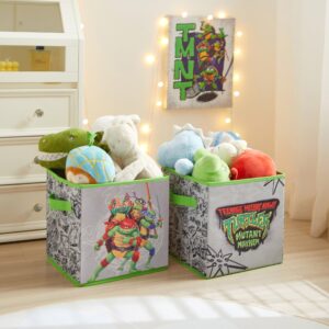 idea nuova teenage mutant ninja turtles: mutant mayhem set of two spacious collapsible storage cubes, 10"x10"