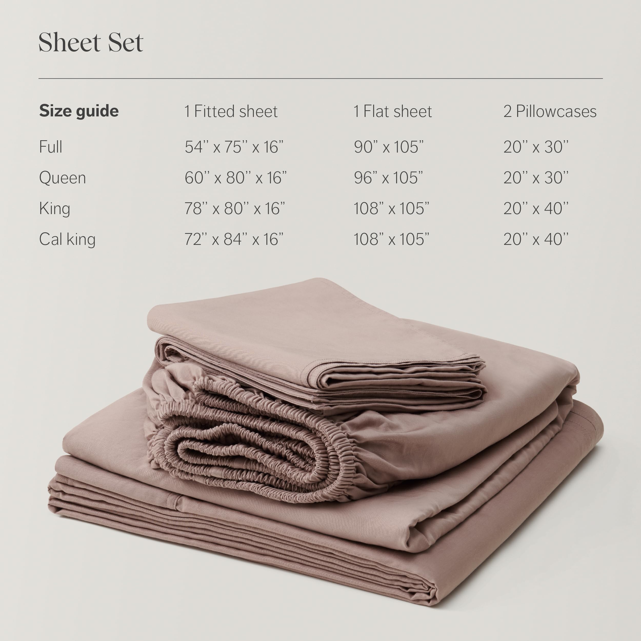 Double Stitch by Bedsure Cotton Tencel Duvet Cover Set and Sheet Set Bundle, Soft Luxury Bedding Set, Perfect for House Warming Gift, Dusty Mauve, King