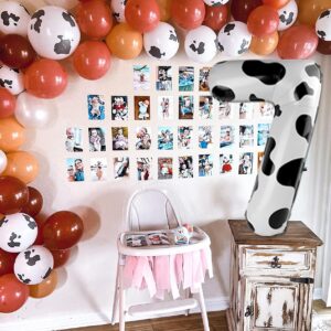 IWERP Cow Print 40 Inch 1st Number Balloon, Unisex Birthday Decorations, Farm Animal Party Supplies, Self Sealing, Reusable