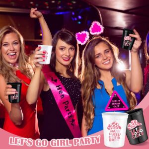 Norme 16 Pcs Let's Go Girl Party Cups Bachelorette Party Supplies Man I Feel Like a Bride Party 16 oz Reusable Black White Plastic Bride Cup for Bridesmaid Bridal Shower Wedding Decorations Favors