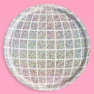 xo, fetti holographic disco ball paper plates - 25 pk, 9" | bachelorette party decorations, last disco, space cowboy birthday party, groovy baby shower, new years eve supplies, 70s bday party