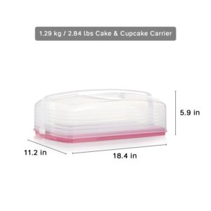 Tupperware - Rectangular Cake and Cupcake Carrier - Holds 18 Cupcakes