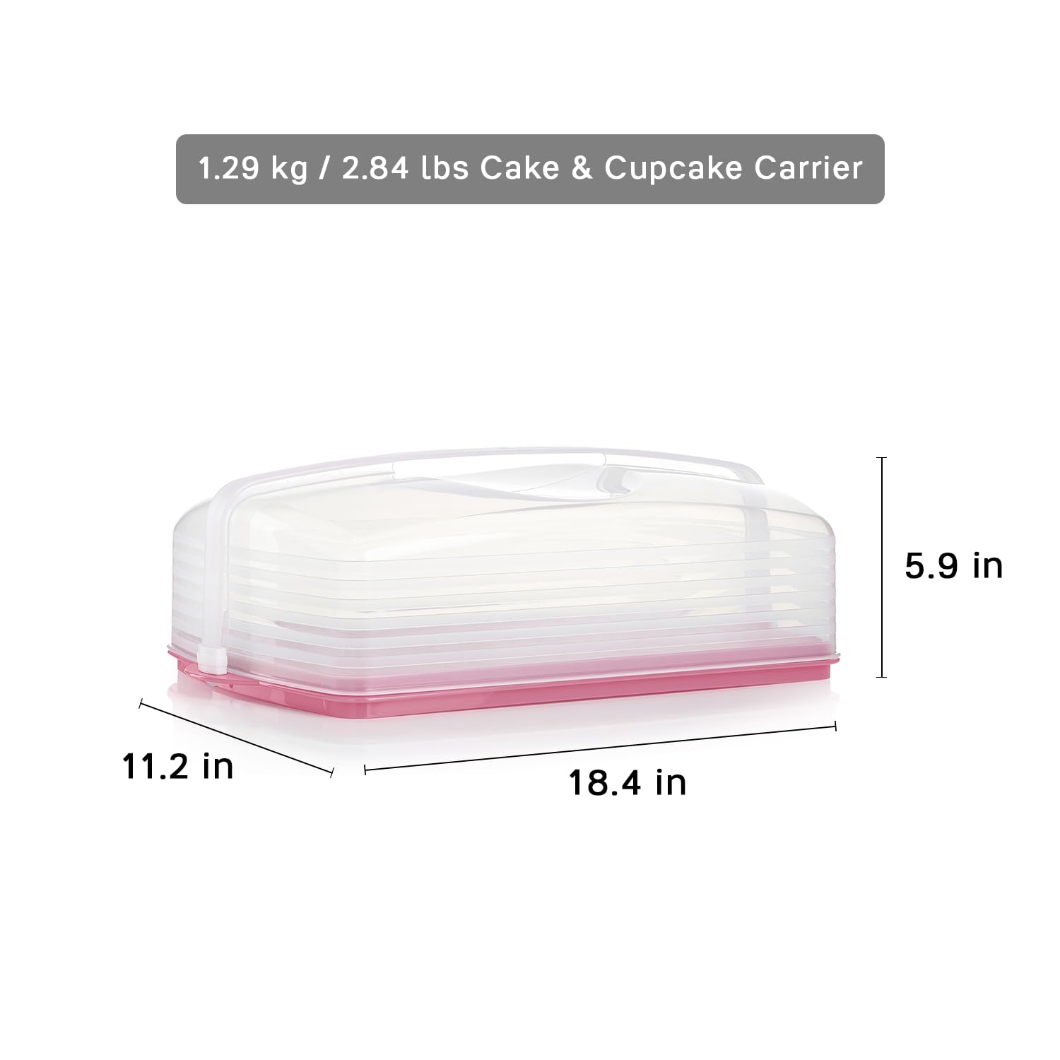 Tupperware - Rectangular Cake and Cupcake Carrier - Holds 18 Cupcakes