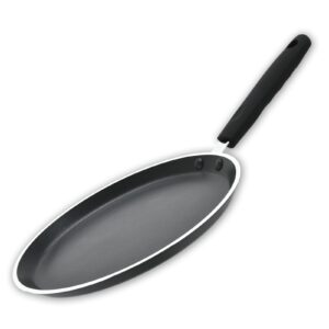 swiflon nonstick aluminum crepe pan 10 inch,warp-proof pancake griddle omelet skillet induction compatible pfoa free, black