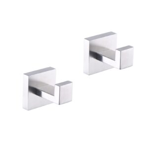 gerzwy brushed stainless steel towel hook robe hook coat hook heavy duty wall mounted luxury hooks for bathroom hotel 2 pack