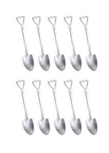 smilesunus 10 pcs mini shovel spoons dessert spoons stainless steel ice cream yogurt spoons