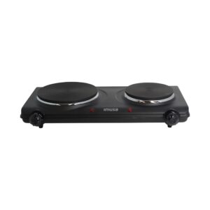 imusa double electric hot plate, black