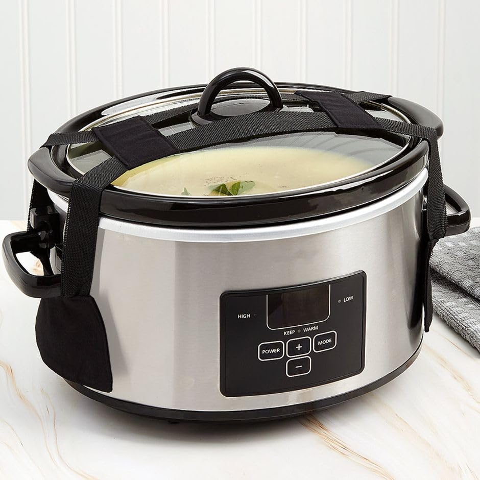 The Lakeside Collection Casserole Lid Strap - Hold Lid Down on Slow Cooker for Optimal Cooking