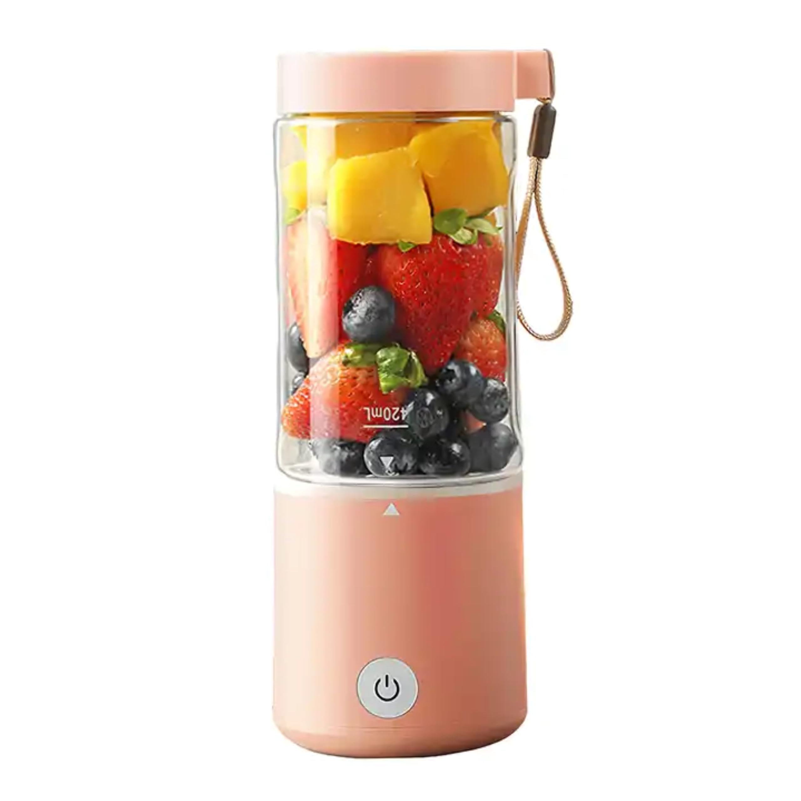 Ocean1 Portable Blender Pro, 6-Blade Personal Blender with 4500mAh Battery, 420ml Cup, 50 Cups/100% charge, USB Type C Rechargeable, Stainless Steel Blades, BPA Free (Pink)