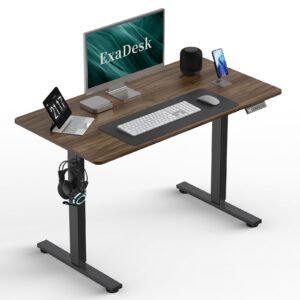 exadesk 40 * 24 inches electric standing desk, adjustable height sit stand up desk with 3 memory presets, motorized home office computer gaming workstation desk, espresso