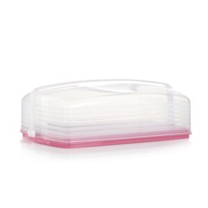 tupperware - rectangular cake and cupcake carrier - holds 18 cupcakes