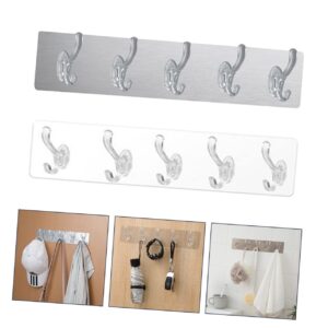 ABOOFAN 4 Pcs Acrylic Hook Wall Rack Coat Hook Acrylic Coat Hooks Iron Coat Rack Acrylic Towel Hook Wall Mount Clothes Hanger Hooks Coat Hanger No Punching Hangers