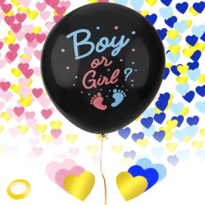 gender reveal balloon gender reveal ideas baby boy or girl balloon black 36 inch gender reveal confetti balloon kit with blue pink confetti for baby reveal ideas party supplies baby shower decorations