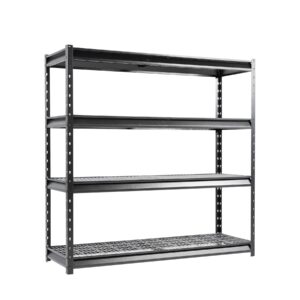 shuntong the atlas 72" w heavy duty garage shelving load 8000 lbs, 4 tier metal storage shelves, adjustable industrial steel rack for warehouse basement shop, 72" w x 24" d x 72" h, black