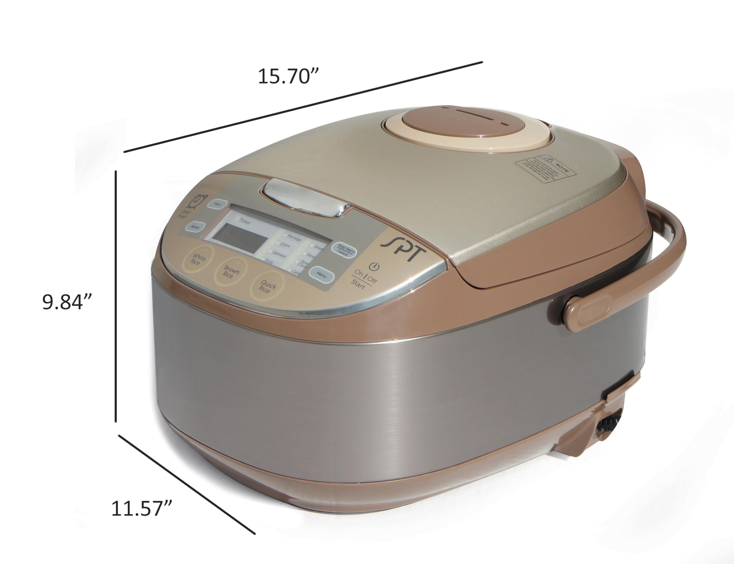 SPT RC-1206 6 Cups Multi-functional Rice Cooker: Brown Rice, White Rice, Porridge, Oatmeal, Soup, Steam, Stew, Slow Cook and Cake