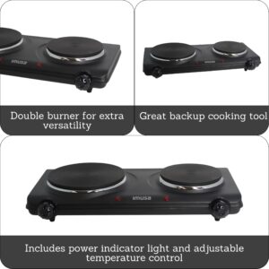 IMUSA Double Electric Hot Plate, Black