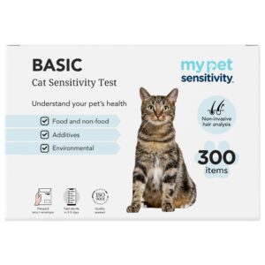 my pet sensitivity test - home cat sensitivity test | 300 items | fast 3-5 day results | gentle fur sampling | comprehensive food & environment analysis | suitable for all cats