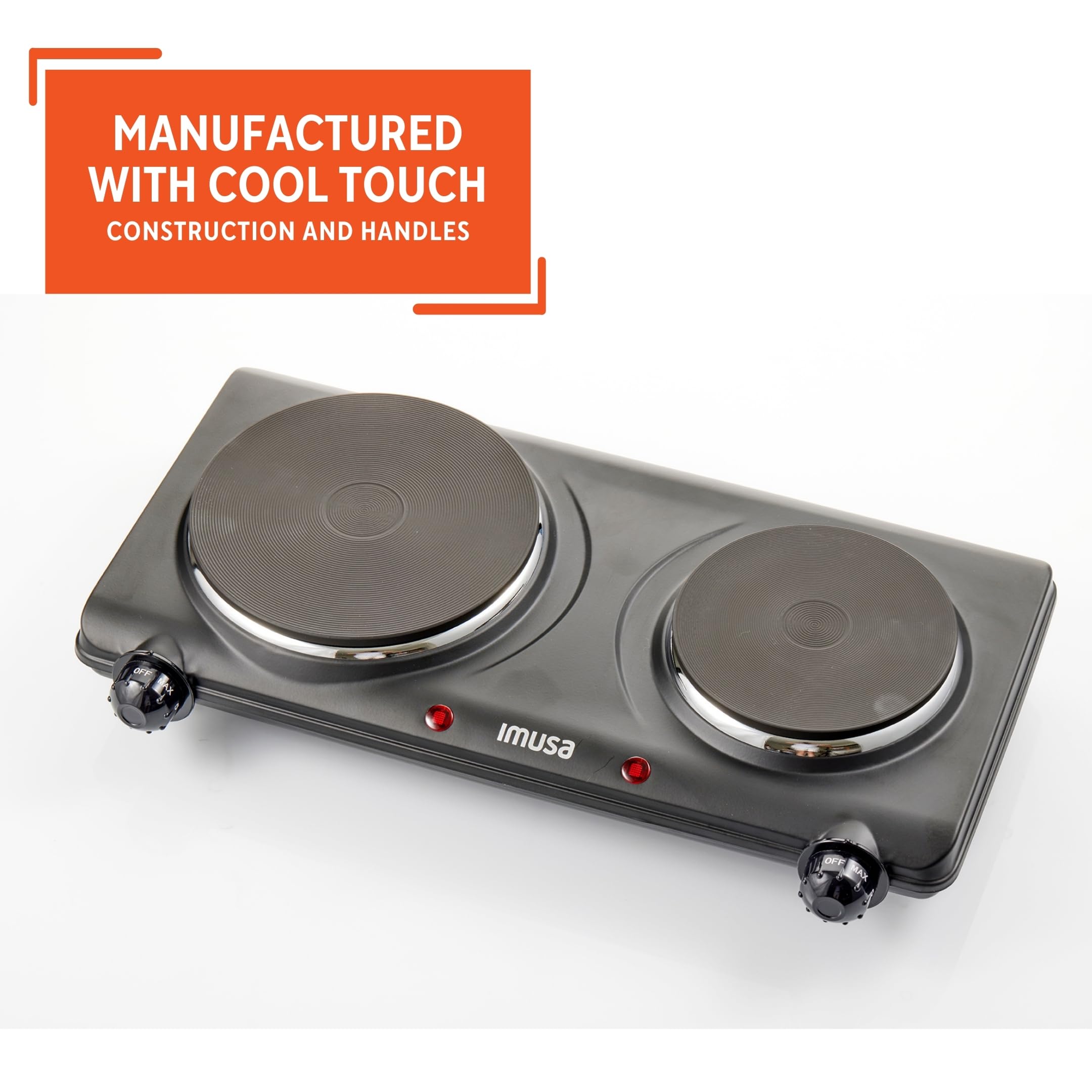 IMUSA Double Electric Hot Plate, Black