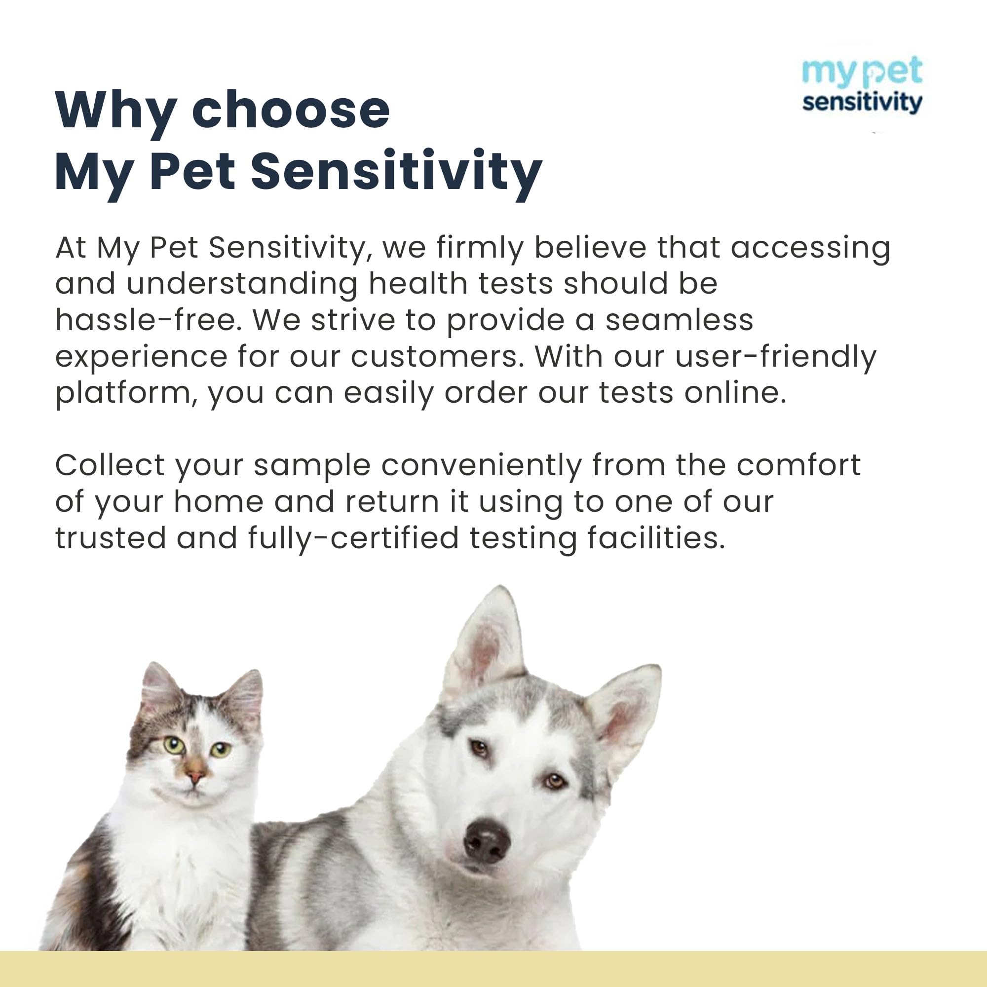 My Pet Sensitivity Advanced Test - at-Home Pet Test | 460 Items | Quick Results | Non-Invasive Hair Collection | Comprehensive Food, Environment, Nutrient & Mineral Analysis | All Breeds & Ages