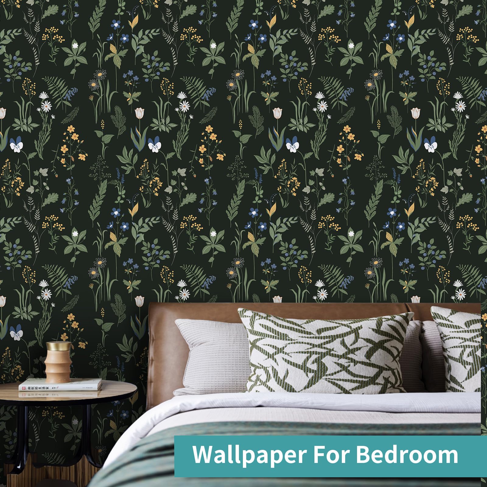 Cismmy Removable Peel and Stick Wallpaper Boho 17.5 x 118 in Floral Wallpaper for Bedroom Bathroom Easy Peel Off Wallpaper Stick on Wallpaper Contact Paper Renter Friendly Wall Paper