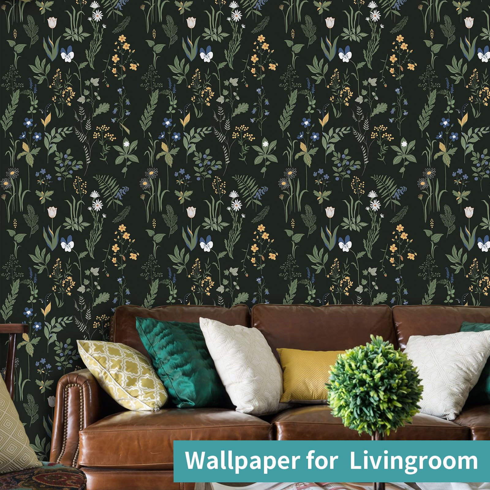 Cismmy Removable Peel and Stick Wallpaper Boho 17.5 x 118 in Floral Wallpaper for Bedroom Bathroom Easy Peel Off Wallpaper Stick on Wallpaper Contact Paper Renter Friendly Wall Paper