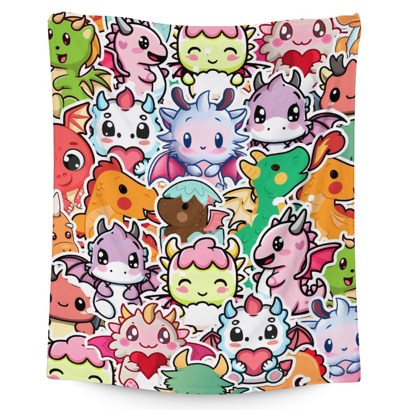 Dragon Blanket Gifts - 40x50 Inches Cute Throw Blanket for Girls & Boys - Colorful Soft Fuzzy Plush Blankets for Couch, Sofa