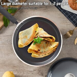 swiflon Nonstick Aluminum Crepe Pan 10 inch,Warp-proof Pancake Griddle Omelet Skillet Induction Compatible PFOA Free, Black