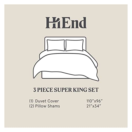 HiEnd Accents Sydney 3 Piece Super King Duvet Cover Set, Champagne Metallic Gold Jacquard Woven Fabric Bedding Set, Modern Contemporary Bed Set, 1 Comforter Cover and 2 Pillowcases