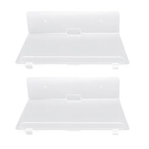 acrylic floating shelf, 2 pack wall mount shelf for speaker monitor living room wall decor, 7.9x5.9