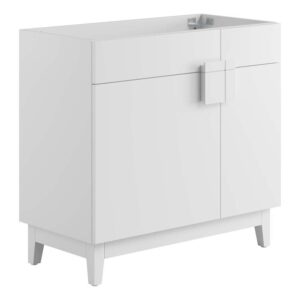 modway eei-6400-whi miles 36” bathroom vanity cabinet (sink basin not included), white