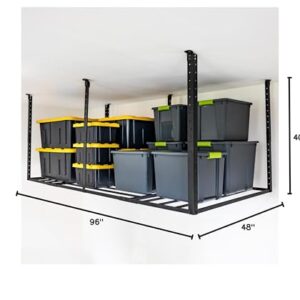 StoreYourBoard 4 x 8 Garage Storage Rack, Ceiling Shelf Overhead Organization, Heavy Duty Steel Platform Holds 700 lbs, 96 in. x 48 in. x 40 in.