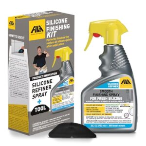 fila surface care solutions, silicone finishing kit, silicone smoothing spray, suitable with caulking tool kit and silicone tools, perfect for finishing silicone spray, caulk tool included, 24oz