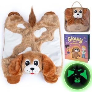 snugshine glow in the dark weighted lap pad, weighted hugging stuffed animal, sensory products calming, weighted lap animal 4 lbs, weighted lap pad for kids