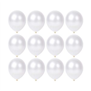 12 inch pearl white latex balloons, 60 pcs thick pearl white balloons for party decorations (12inch pearl white)