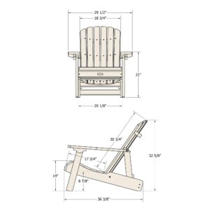 Bahia Verde Cape Folding and Reclining Adirondack Chair, Standard, Cove Gray