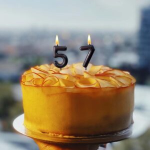 2.36" 44th Number Candles Birthday Gifts for Women Men Birthday Decorations Birthday Candles Numbers Happy Birthday Candles for Cake 2 Candle for Women for Men (Black)