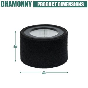 CHAMONNY EE-5068 Filter Replacement, Compatible with Crane EE-5068 and Etery jt-8115m Air Purifiers, 3-in-1 H13 True HEPA Filter and Activated Carbon Filter, Part# HS-1946, 2 Pack