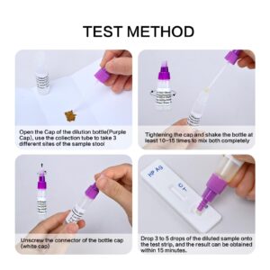 Helicobacter Pylori Stool 2 Test Kits, H. Pylori，10-15 Minutes of Quick Home Testing, The Result is Highly Accurate, Easy to Read and use