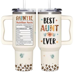 at2z global gifts for aunt, auntie gifts - aunt gifts from niece, nephew - christmas gifts for aunt,birthday gift, mothers day gifts for auntie - gifts for new aunt - 40oz tumbler with handle & straw