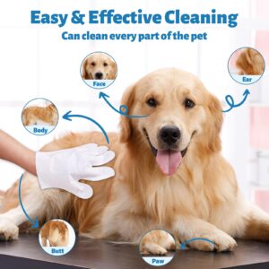 Nexnova™ Glove Wet Wipes for Pets Dogs and Cats, 5 pcs, Cleaning Deodorizing Bathing Hypoallergenic Grooming Unscented