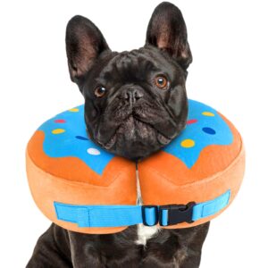 dog donut cone collar - inflatable dog cone recovery adjustable dog donut cone collar for dogs dog neck donut collar e collar for dogs cats after surgery-xl