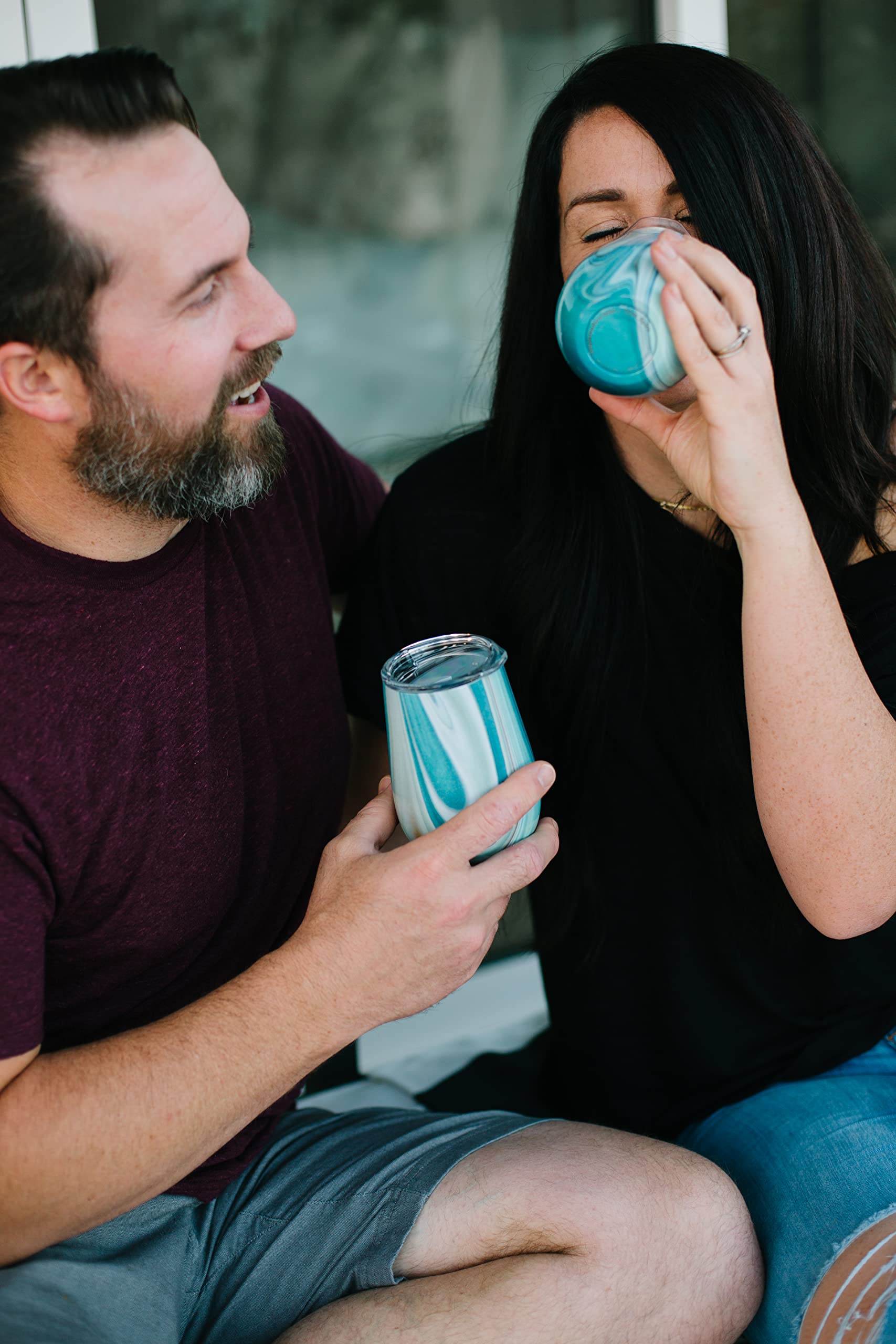 Simple Modern Wine Tumbler with Lid | Cute Stemless Glass Cup with Press-In Lid | Insulated Stainless Steel Coffee Mug | Gifts for Women Men Him Her | Spirit Collection | 12oz | Cream Leopard