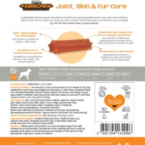 Fabrechew Orange Joint, Skin & Fur Care Dog Treats : High-Protein Dental Snacks with Cricket Protein, Hypoallergenic, Meat Free, Supports Joint Health & Promotes Skin and Coat, Soft Type (14 Pcs)