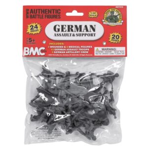 BMC CTS WW2 German Assault & Medics Plastic Army Men - 24pc Gray Soldier Figures