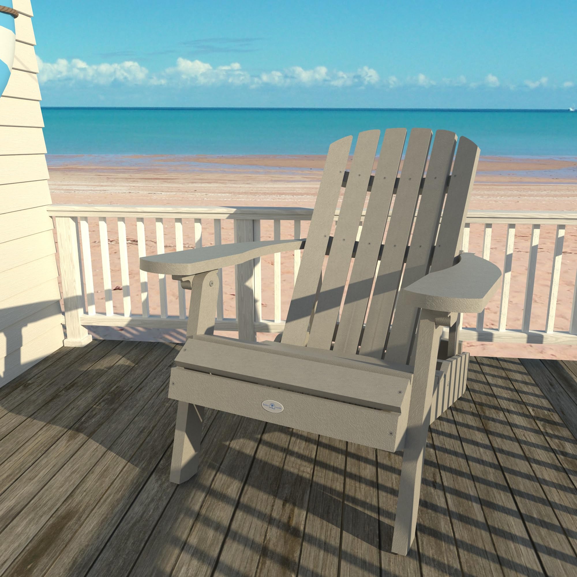 Bahia Verde Cape Folding and Reclining Adirondack Chair, Standard, Cove Gray