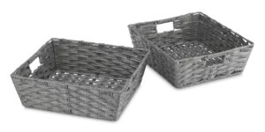 whitmor split rattique shelf tote, set of 2, smokey