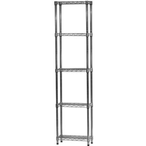 shelving inc. 10" d x 18" w x 96" h chrome wire shelving with 5 tier shelves, weight capacity 800lbs per shelf