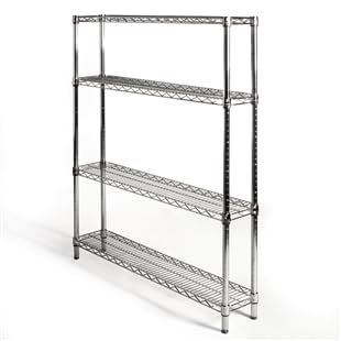 Shelving Inc. 10" d x 36" w x 72" h Chrome Wire Shelving with 4 Tier Shelves, Weight Capacity 800lbs Per Shelf